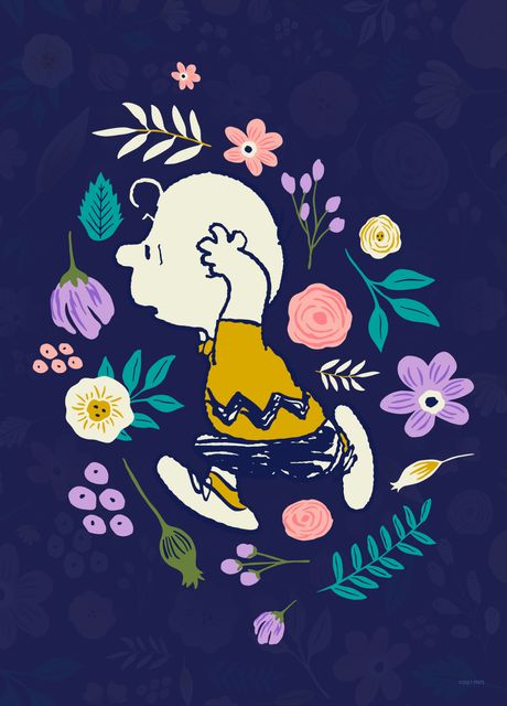 'Floral Charlie Brown' Poster by Peanuts | Displate
