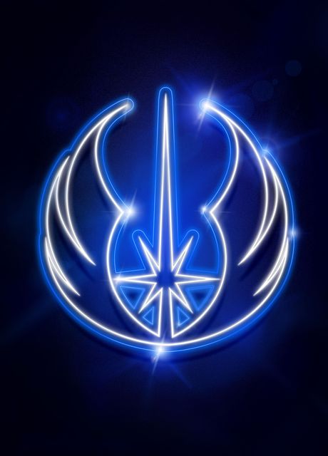 'Jedi Order Crest neon' Poster by Star Wars | Displate