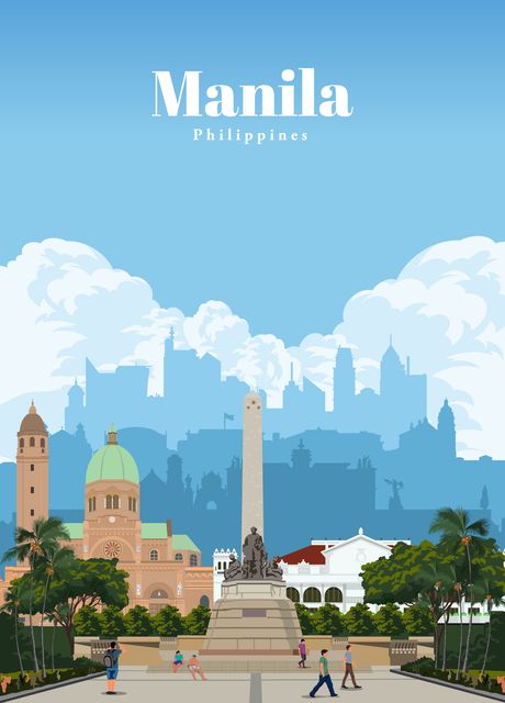 'Travel to Manila' Poster by Studio 324 | Displate