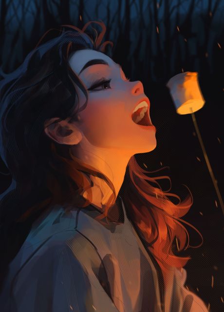 'Campfire' Poster, picture, metal print, paint by Sam Yang | Displate