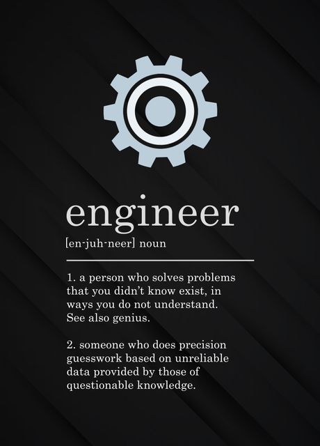 'Funny Engineer Definition' Poster by 84PixelDesign | Displate