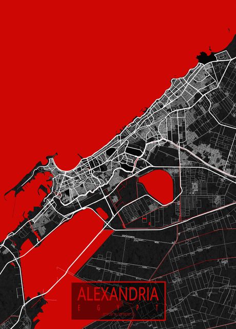 'Alexandria Map Oriental' Poster by deMAP Studio | Displate