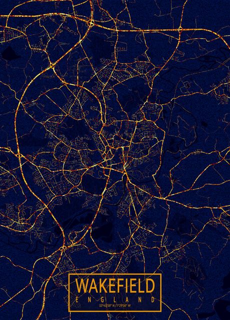 'Wakefield City At Night' Poster by deMAP Studio | Displate