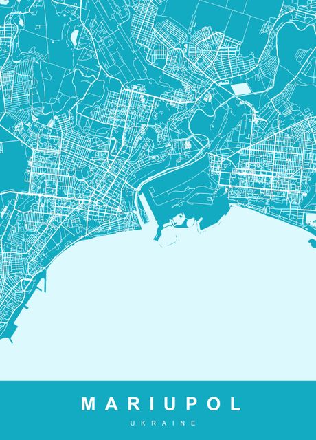 'MARIUPOL Map UKRAINE' Poster by UrbanMaps | Displate