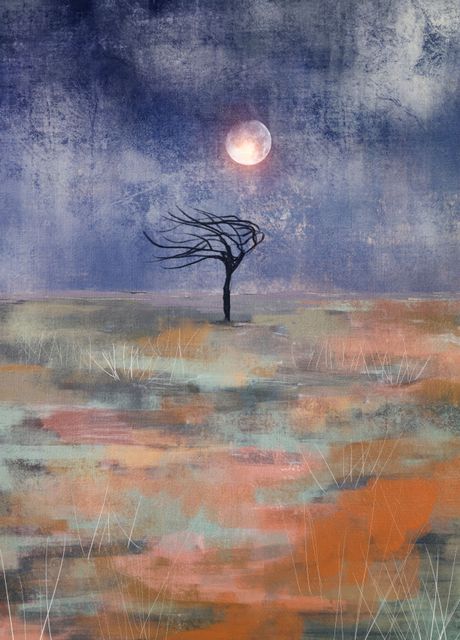 'Moon And The Tree' Poster by Viviana Gonzalez | Displate