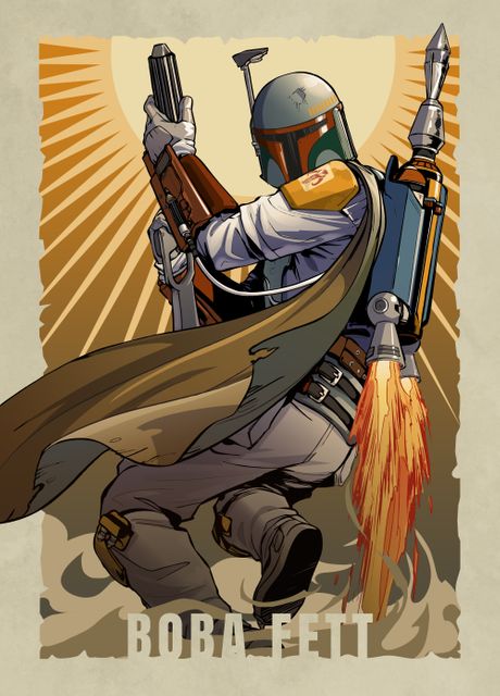 'The pose of Boba Fett' Poster, picture, metal print, paint by Star ...
