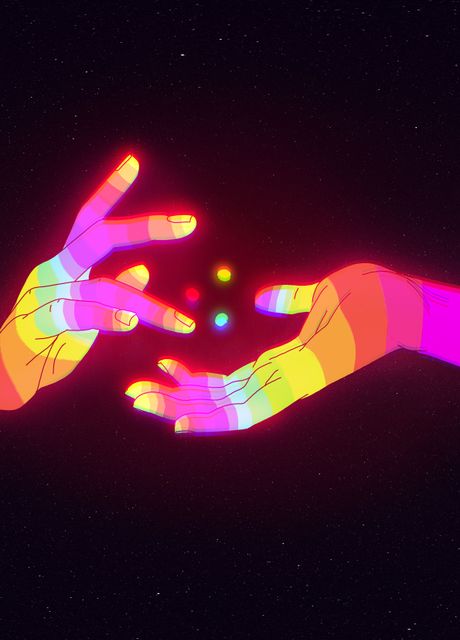 'Psychedelic Energy Hands' Poster by Phazed | Displate