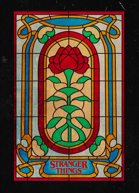 'Stained Glass Rose' Poster by Stranger Things Series | Displate