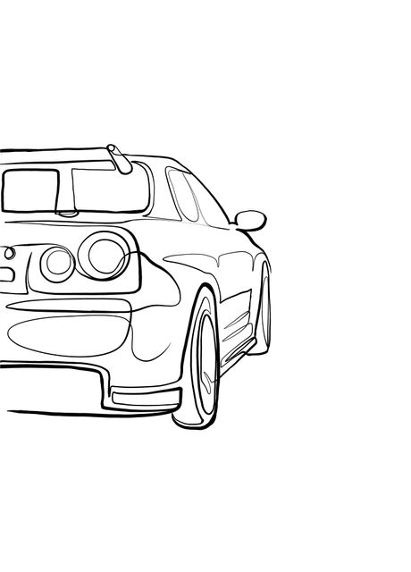'Skyline GTR R34 Line Art' Poster by Jay minimalist art | Displate