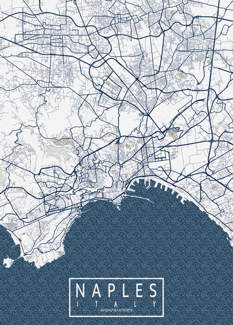 'Naples City Map Coastal' Poster by deMAP Studio | Displate