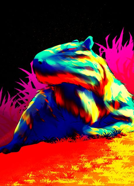 'Retro Capybara' Poster by VPST | Displate