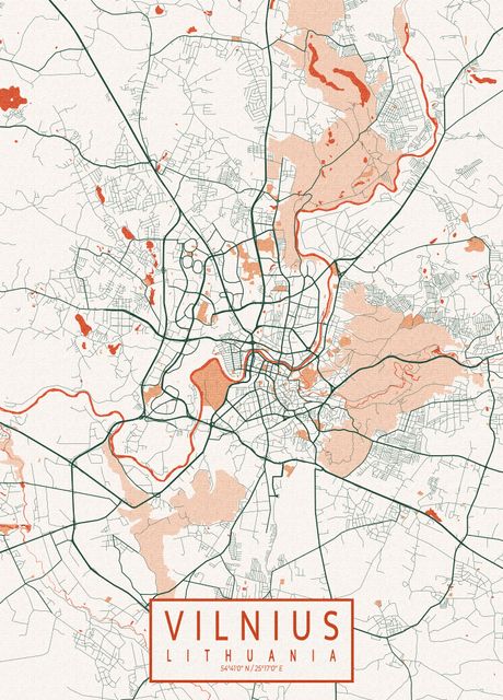 'Vilnius City Map Bohemian' Poster by deMAP Studio | Displate