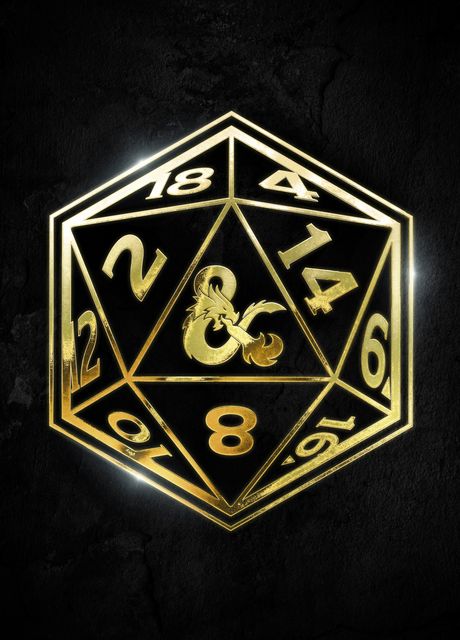 'D20 Gold' Poster, picture, metal print, paint by Dungeons and Dragons ...