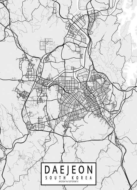 'Daejeon City Map Light' Poster by deMAP Studio | Displate