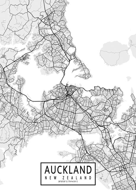 'Auckland City Map Light' Poster by deMAP Studio | Displate