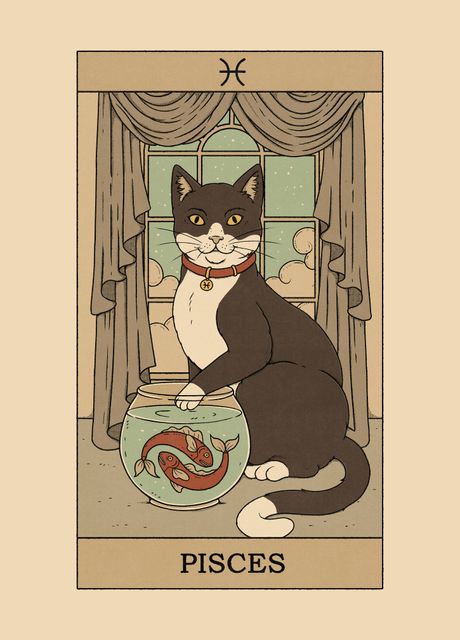 'Pisces Cat' Poster by Thiago Corrêa | Displate