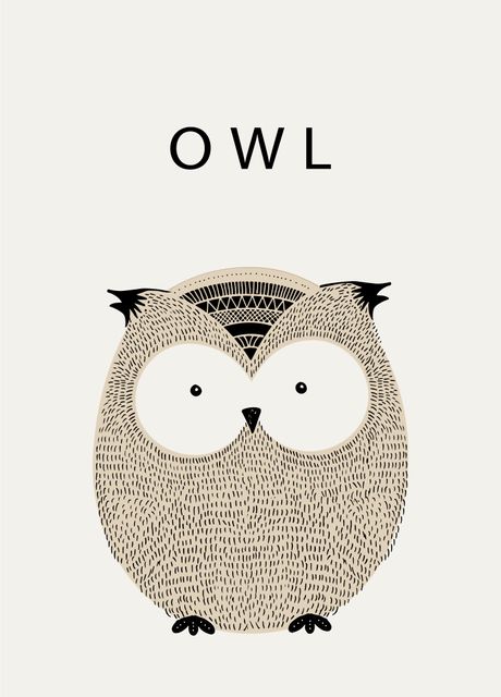 'Cute Owl Portrait' Poster by Violette Graphics | Displate