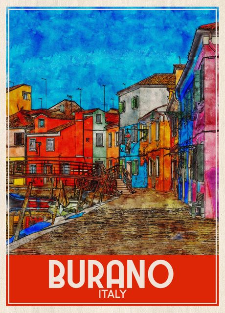 'Burano Italy' Poster by Fasata Design | Displate