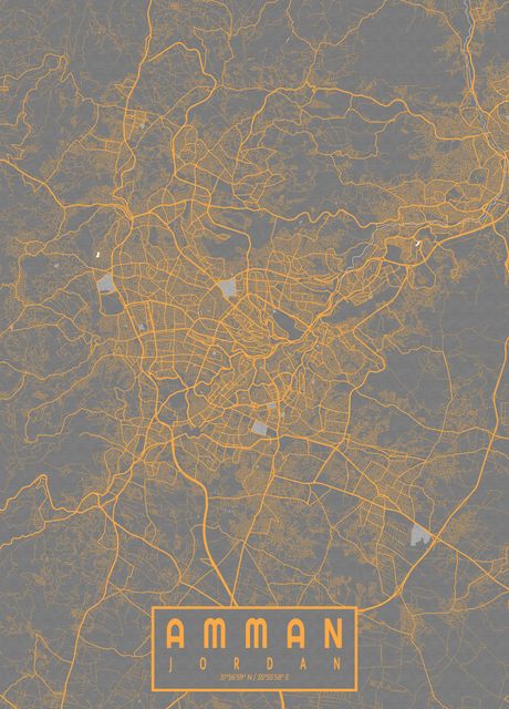 'Amman City Map Bauhaus' Poster by deMAP Studio | Displate