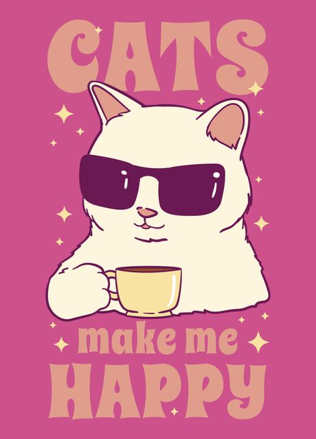 'Cats Make Me Happy' Poster by Izu | Displate