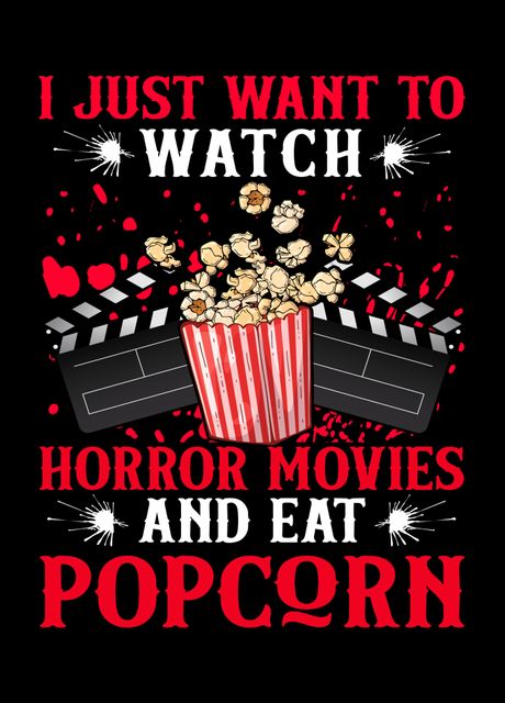 'Horror Movies And Popcorn' Poster by AlmightyFashion | Displate