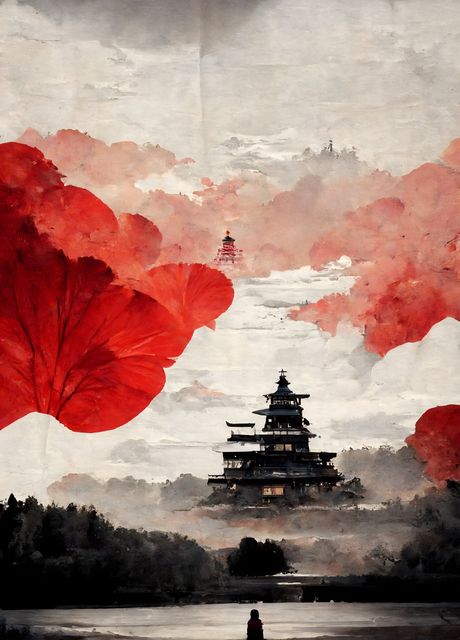 'Japan Castle' Poster by Neugebauer | Displate
