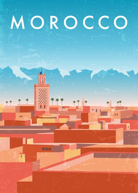 'Morocco Marrakech travel ' Poster by Moon Calendar Studio | Displate