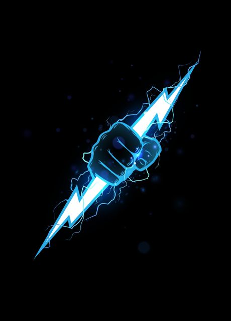 'Lightning Power' Poster, picture, metal print, paint by Mooon | Displate