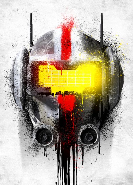 'Tech Graffitti Helmet' Poster, picture, metal print, paint by Star ...