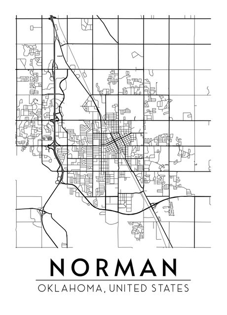 'Norman Oklahoma Map' Poster by Neo Design | Displate