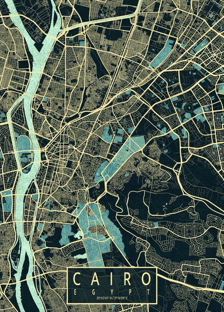 'Cairo City Map Summer' Poster by deMAP Studio | Displate