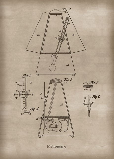 'Vintage Metronome 2' Poster by XandYart | Displate