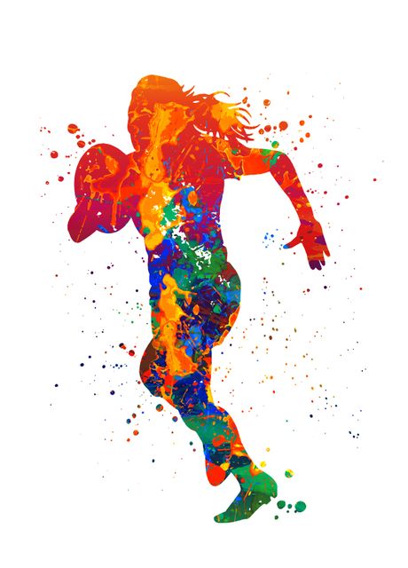 'Watercolor Rugby Player' Poster by Vincent Vorce | Displate