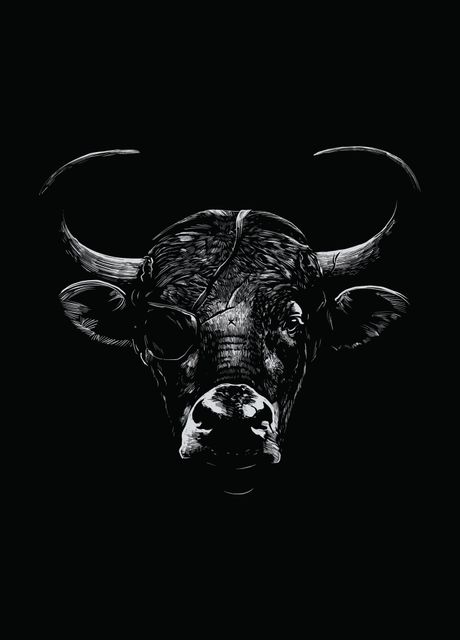 'Bull' Poster, picture, metal print, paint by ArtNinja | Displate