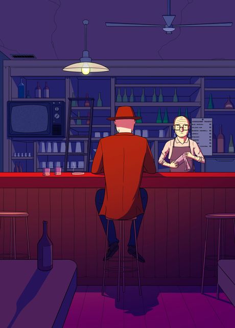 'Late Night Customer' Poster by Jeremy Edwards | Displate
