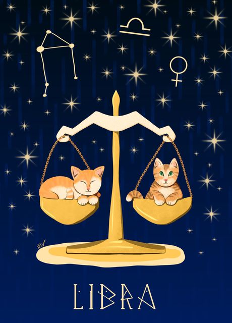'Libra Cat Zodiacs' Poster by IMV Artwork | Displate