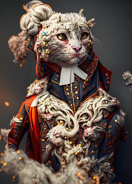 'Royal cat' Poster, picture, metal print, paint by mark viraj | Displate