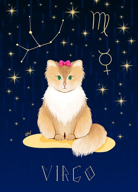 'Virgo Cat Zodiacs' Poster by IMV Artwork | Displate