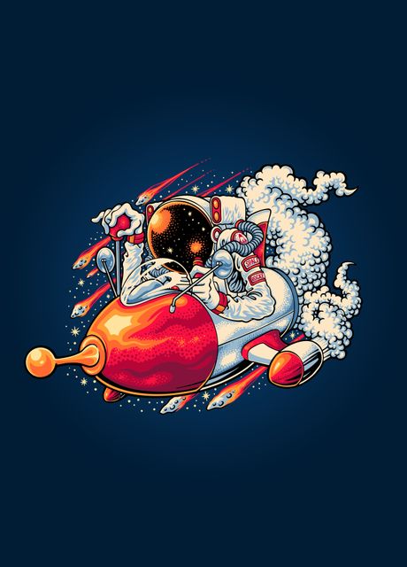 'Rocket space cartoon' Poster by DianeFFlower | Displate