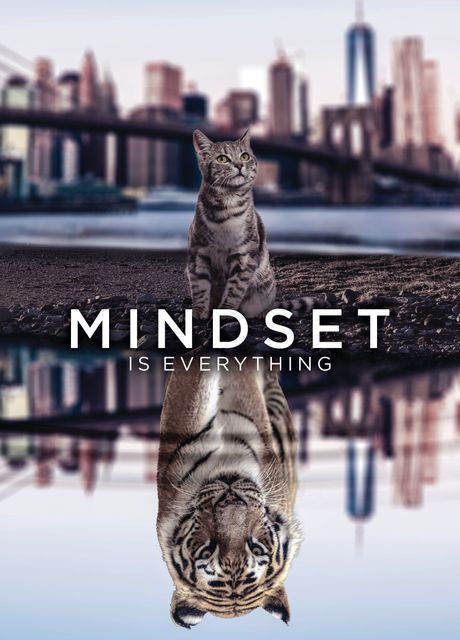'Mindset Is Everything Cat' Poster, picture, metal print, paint by CHAN ...