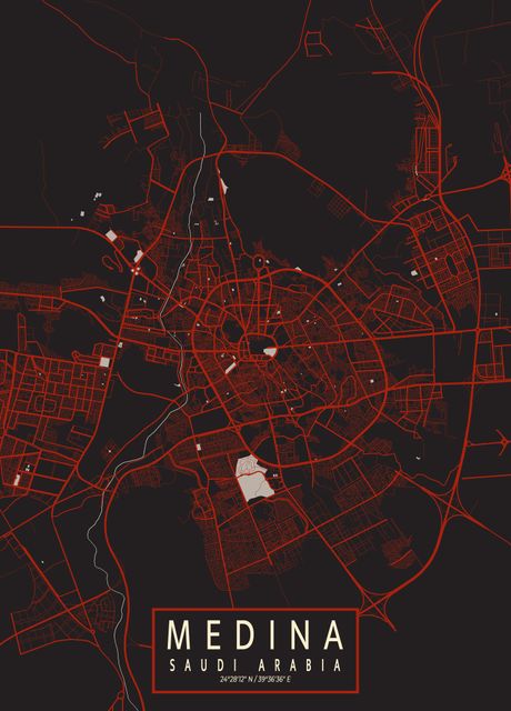 'Medina City Map Vector' Poster by deMAP Studio | Displate