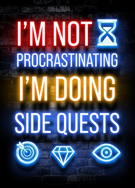 'Procrastination gamer' Poster, picture, metal print, paint by Kitty ...