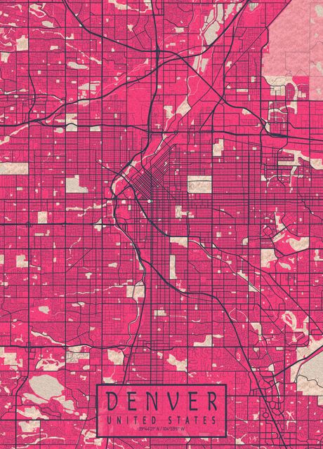 'Denver City Map Blossom' Poster by deMAP Studio | Displate