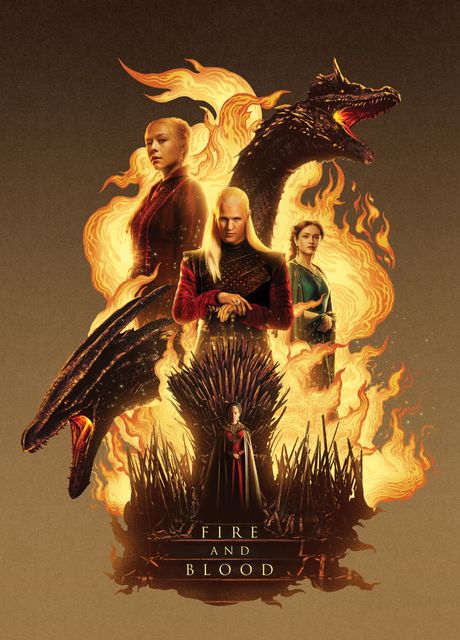 'Fire and Blood' Poster, picture, metal print, paint by House of the Dragon | Displate
