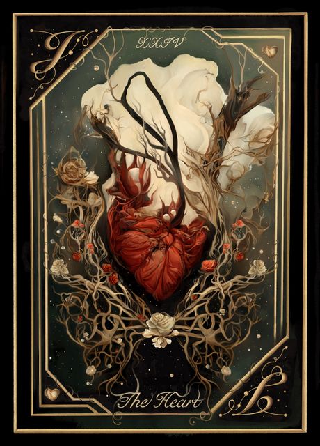 'Tarot Card Heart' Poster by Monkeesart | Displate