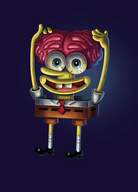 'Spongebob Brain Halloween' Poster by SpongeBob SquarePants | Displate