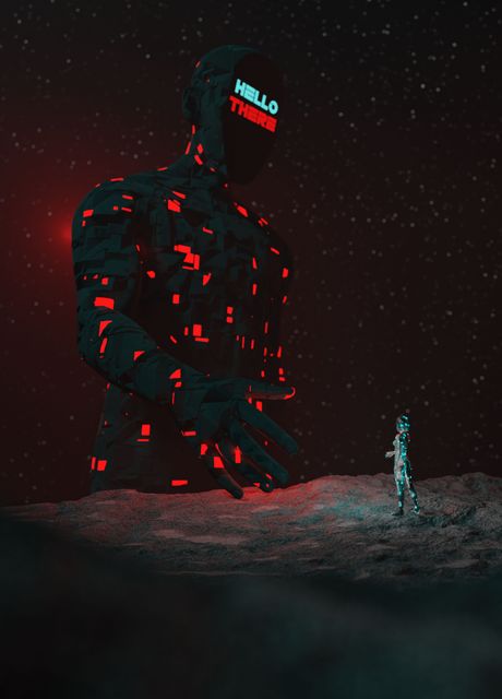 'Hello Robot Art Render' Poster by Rizky Irawan | Displate