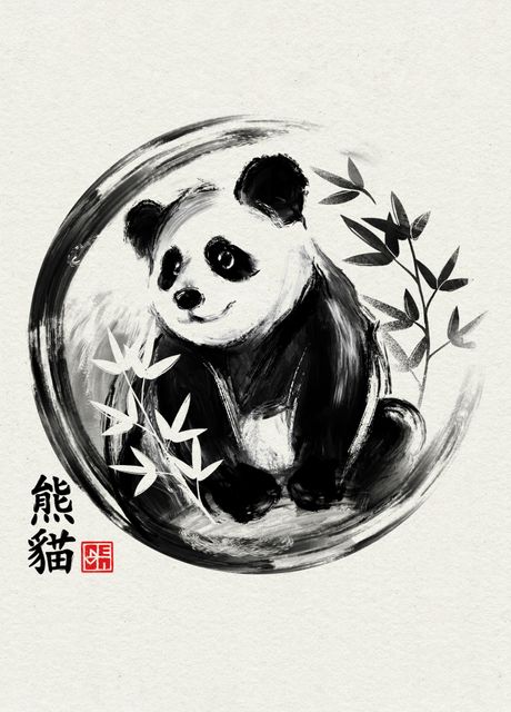 'Panda sumie' Poster by NemiMakeit Fadda | Displate