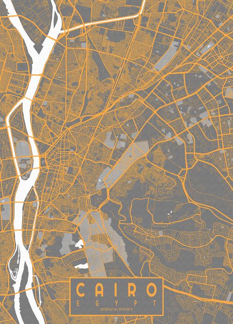 'Cairo City Map Bauhaus' Poster by deMAP Studio | Displate