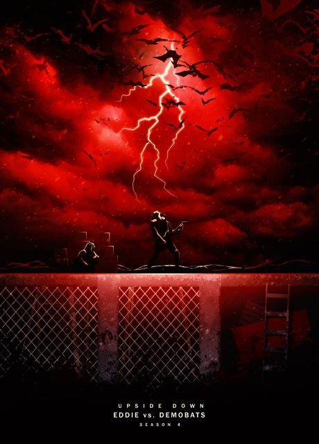 'Eddie vs Demobats' Poster by Stranger Things Series | Displate